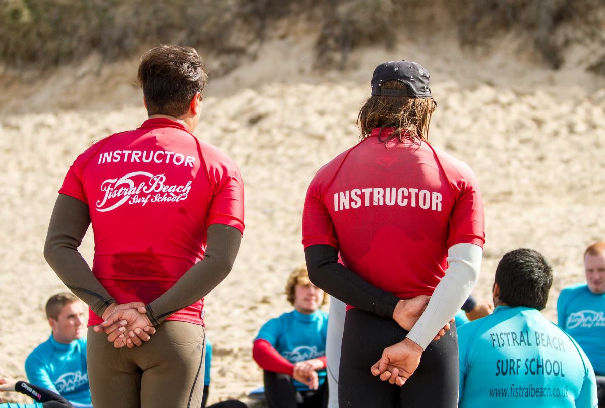 Military group surf lessons - Fistral Beach Surf School